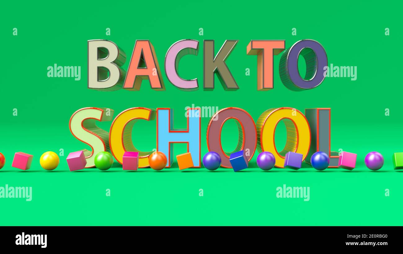3d render. Back to school background Stock Photo - Alamy