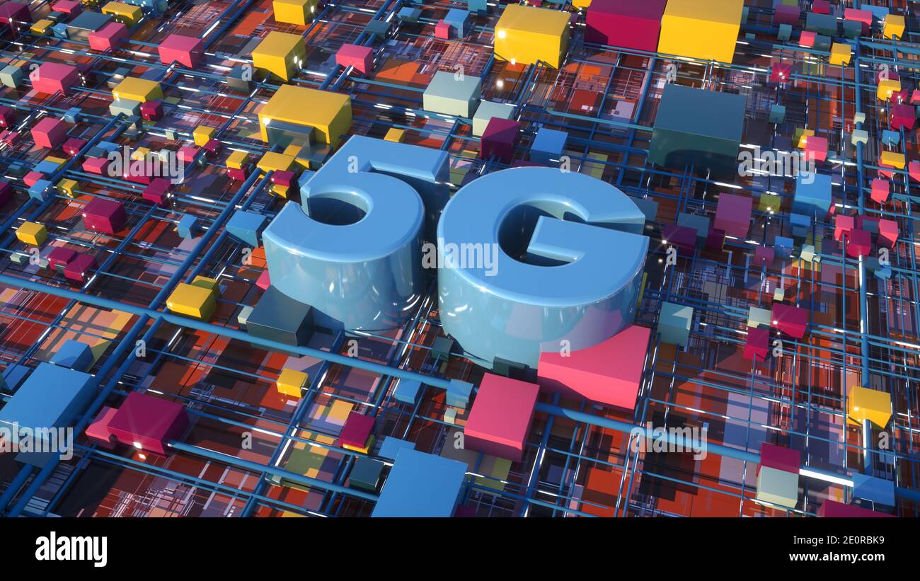 3d render. 5G technology background Stock Photo - Alamy