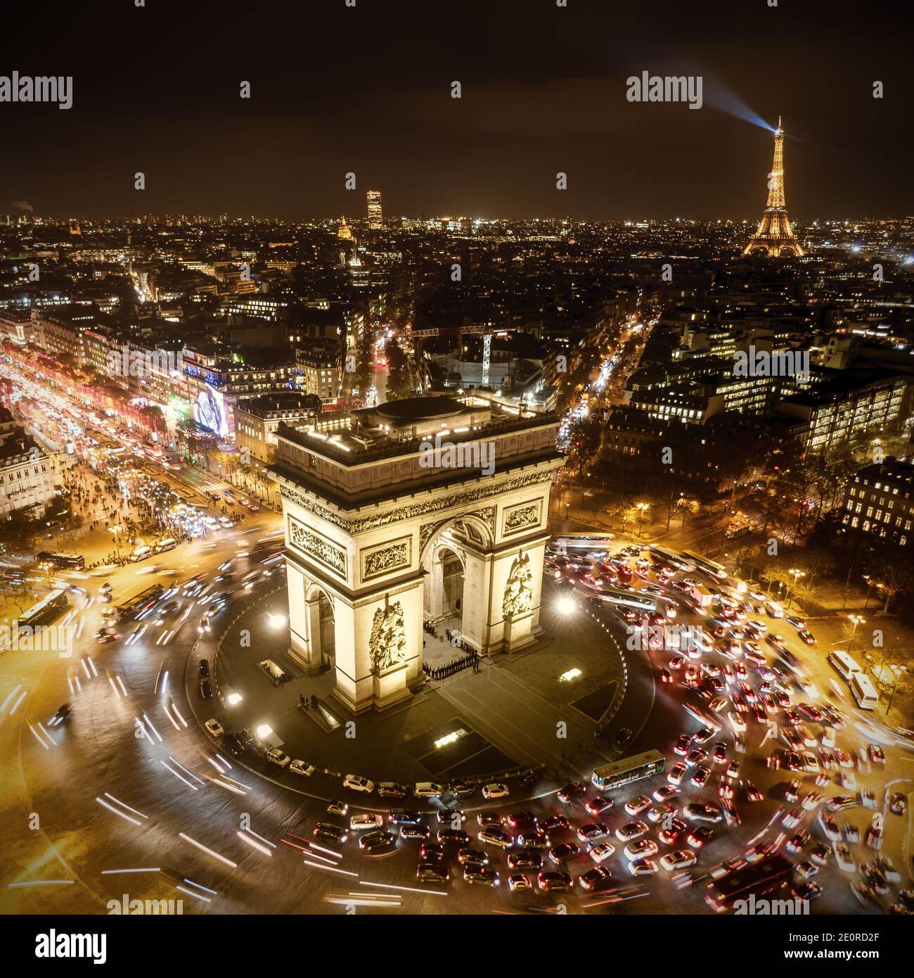 The Champs Elysees At Night High Resolution Stock Photography and ...
