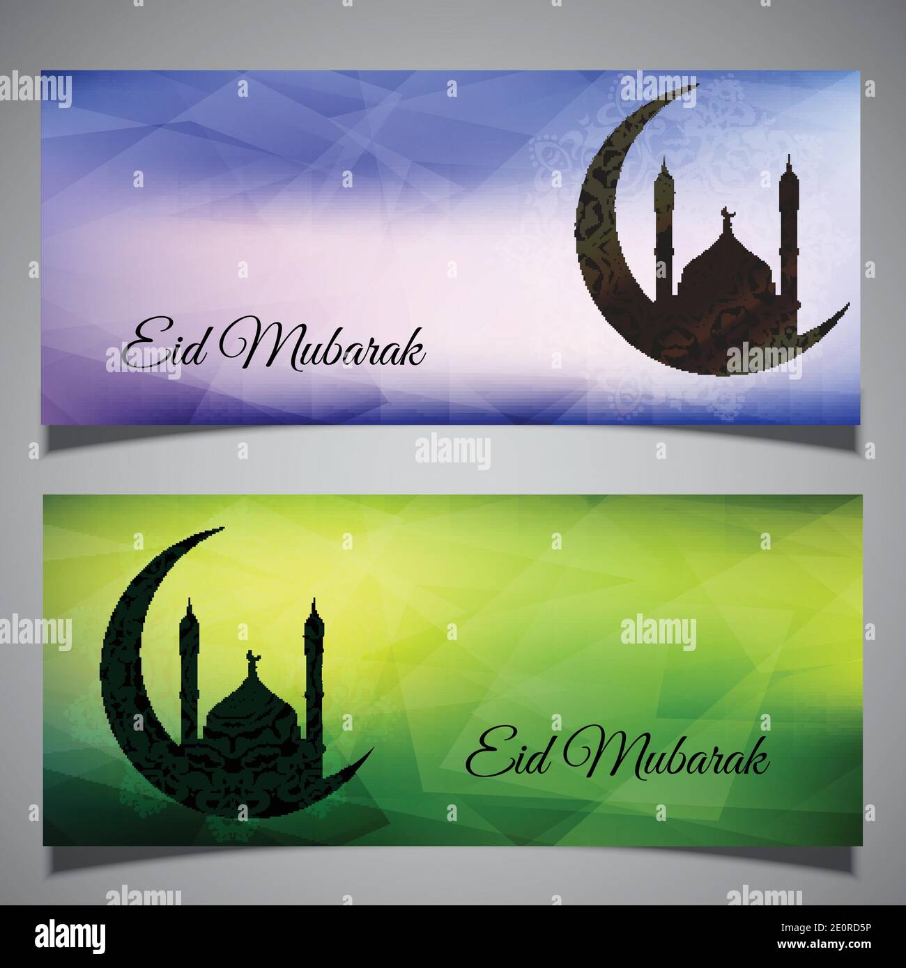 Collection of two background headers for Eid Stock Vector Image & Art ...