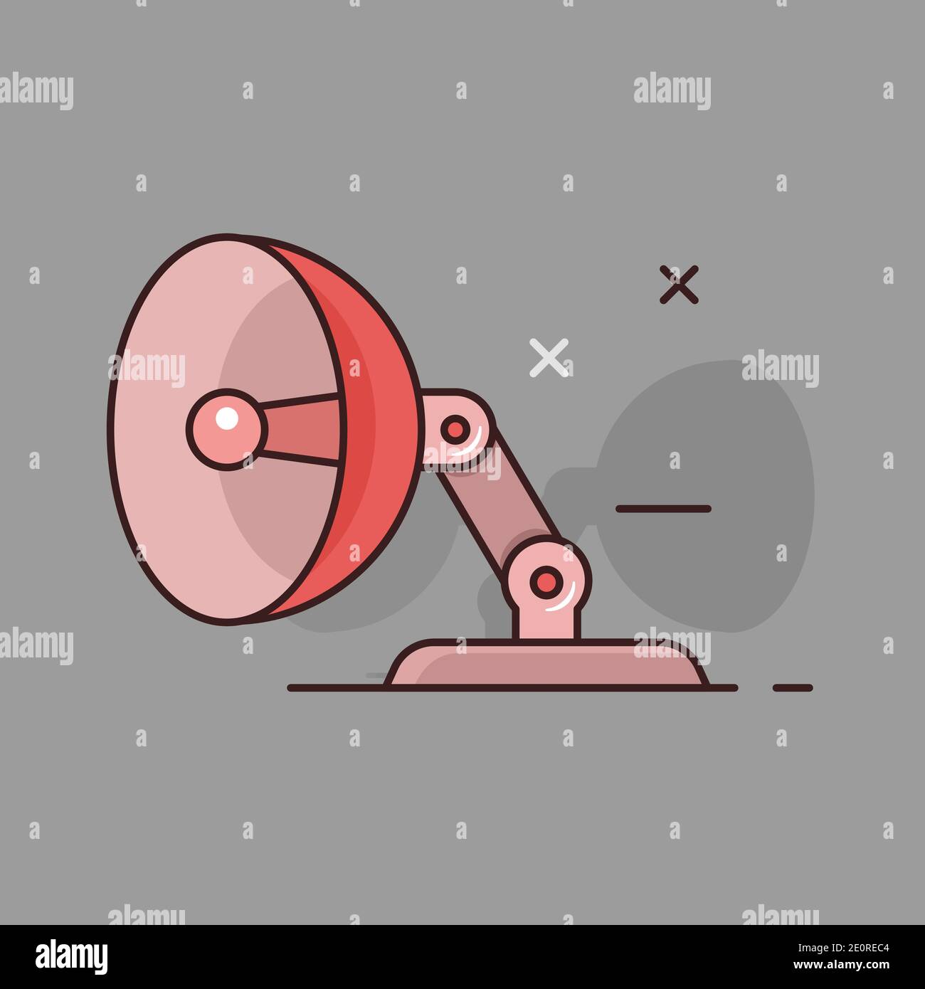 Parabolic Satellite Dish Antenna Flat Style Illustration Isolated