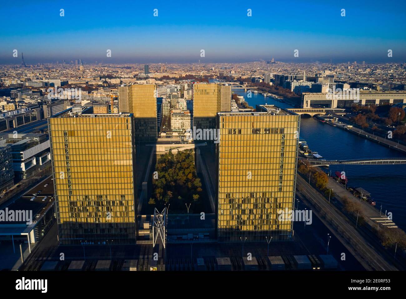 Aerial view paris mitterrand hi-res stock photography and images - Alamy