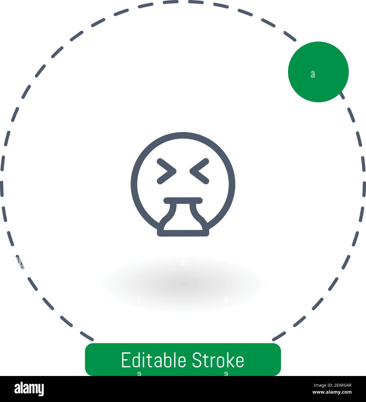 vomiting vector icon editable stroke outline icons for web and mobile ...