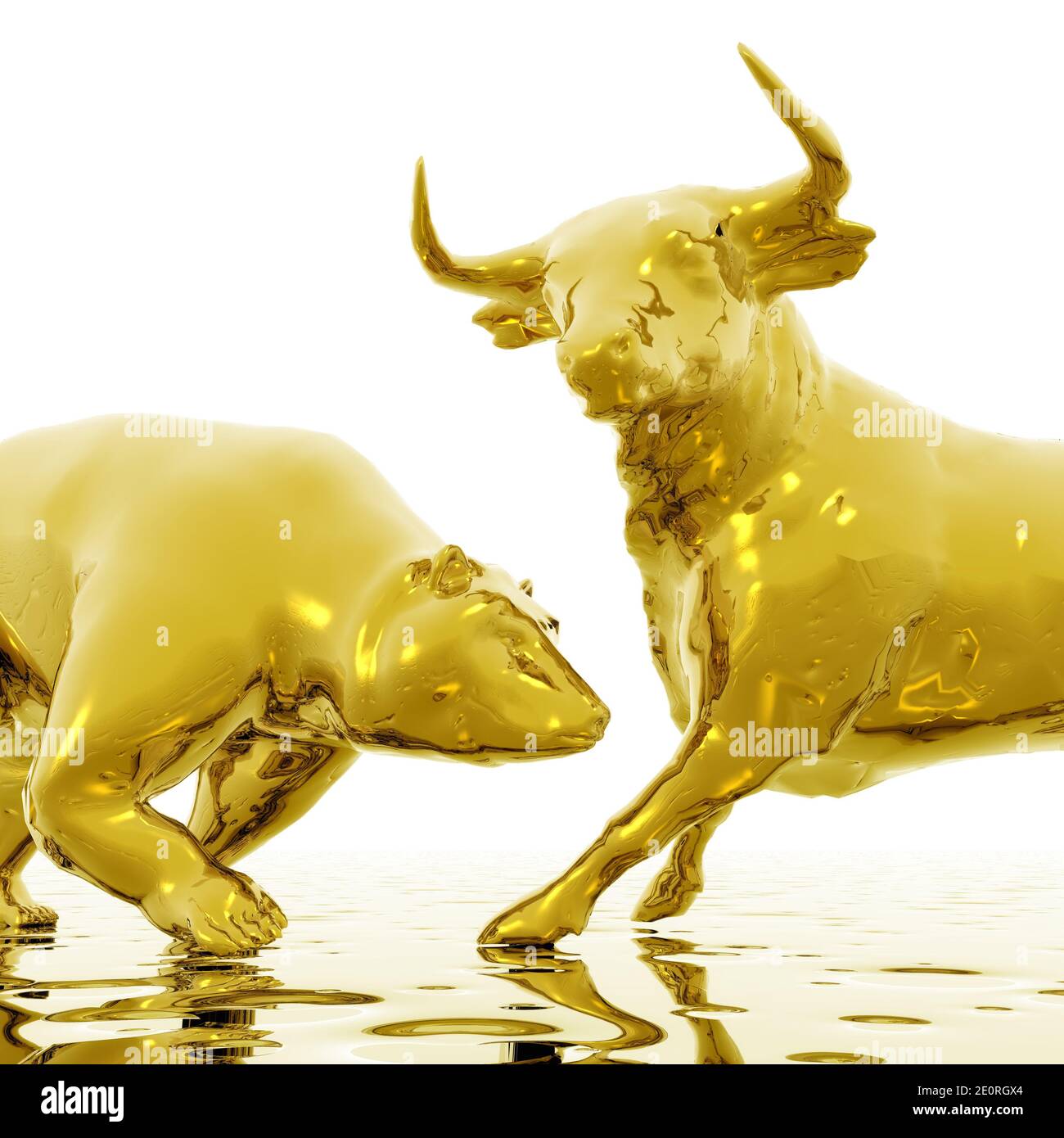 Digital Illustration Of Bull And Bear Stock Photo - Alamy