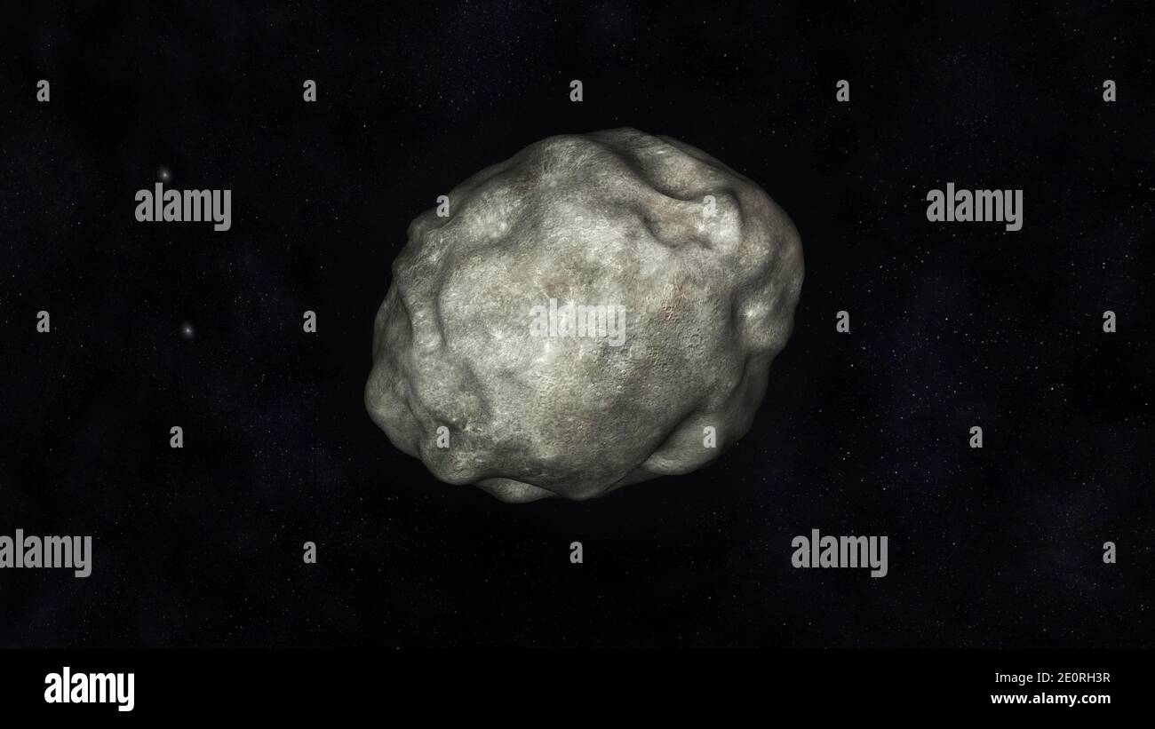 Digital Illustration Of An Asteroid Stock Photo - Alamy