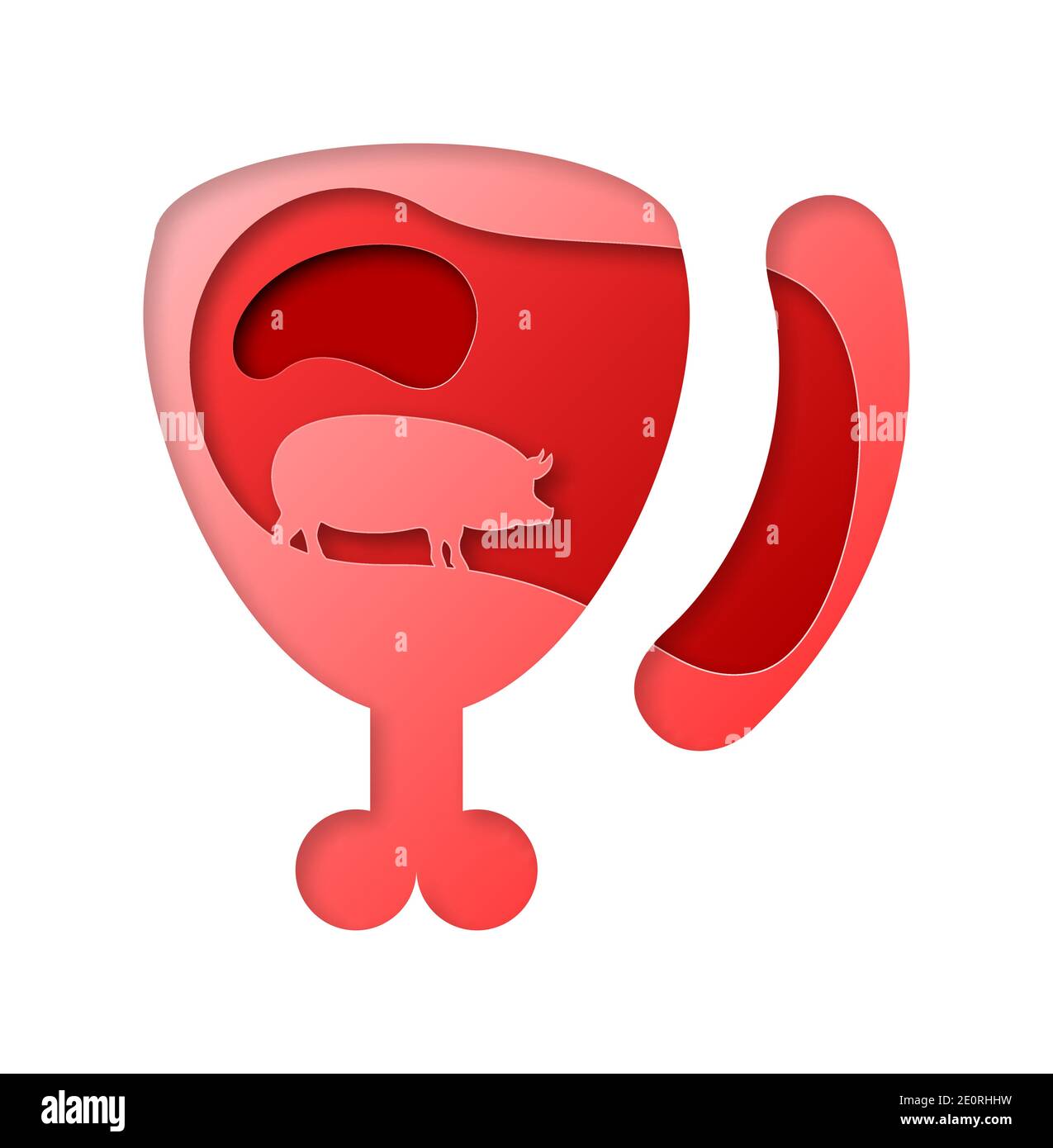 Vector meat in paper art style Stock Vector Image & Art - Alamy