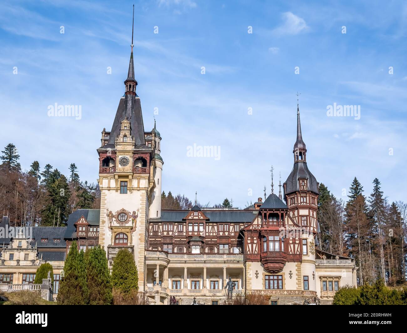 Sinaia Romania - 12.02.2020: The iconic Peles Castle built in the Neo ...