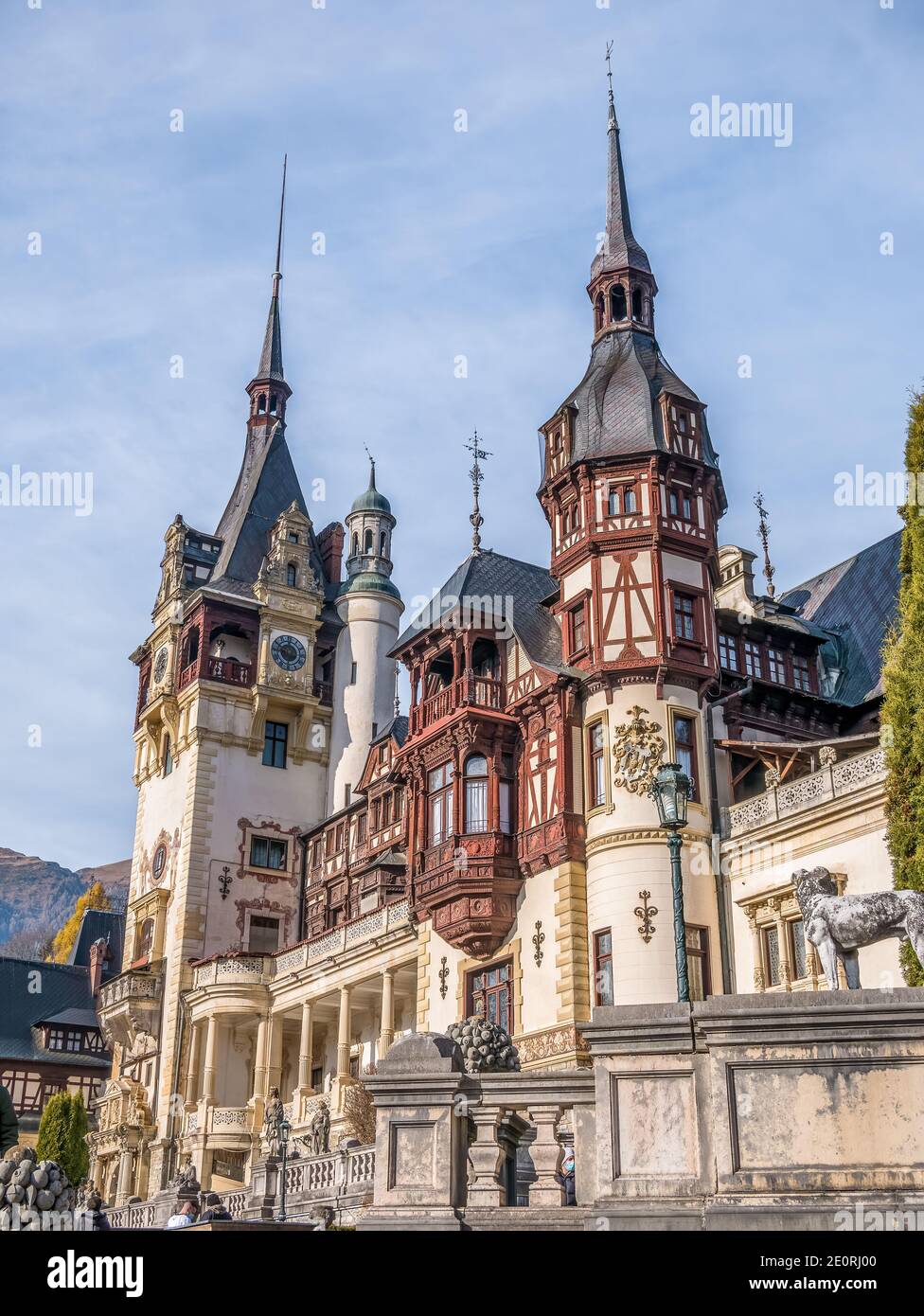 Sinaia Romania - 12.02.2020: The iconic Peles Castle built in the Neo ...