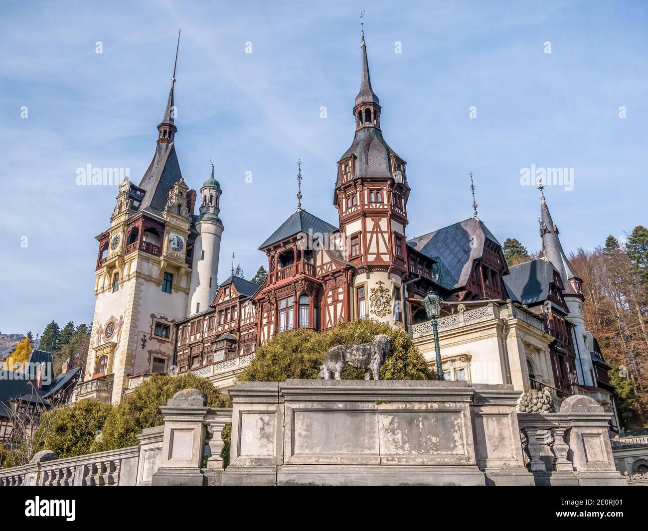 Sinaia Romania - 12.02.2020: The iconic Peles Castle built in the Neo ...