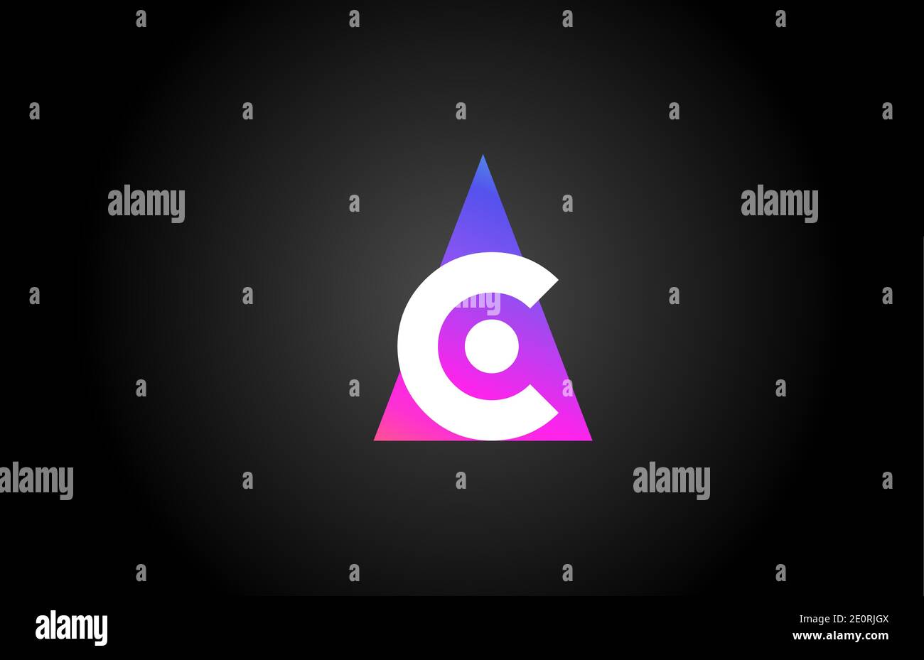 Alphabet letter C logo icon for company and business. Pink blue ...