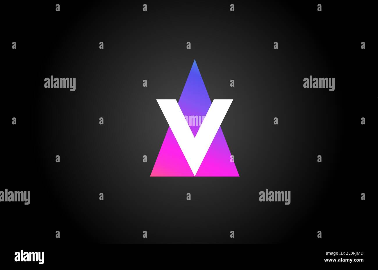 Alphabet letter V logo icon for company and business. Pink blue ...