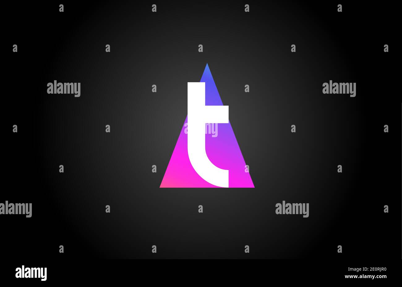 Alphabet letter T logo icon for company and business. Pink blue ...