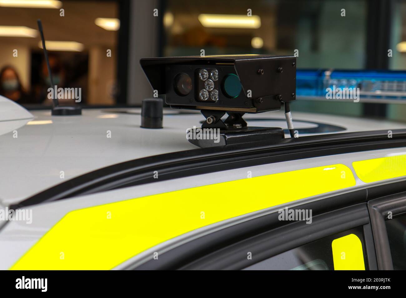 A close up photo of a British police car from the West Yorkshire police ...