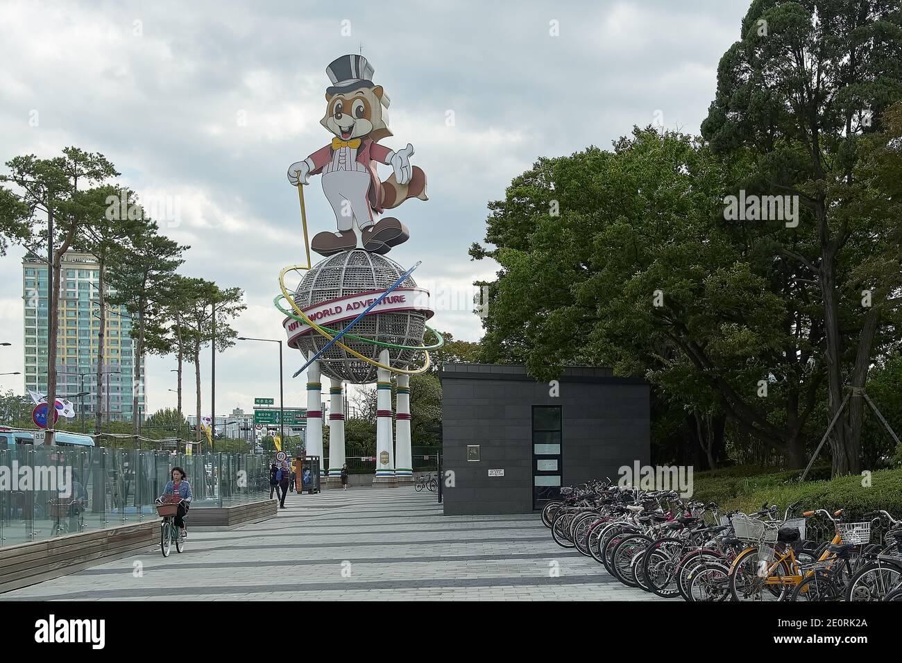 Squirrel advertisement sign for Lotte World Adventure, Seoul Stock ...