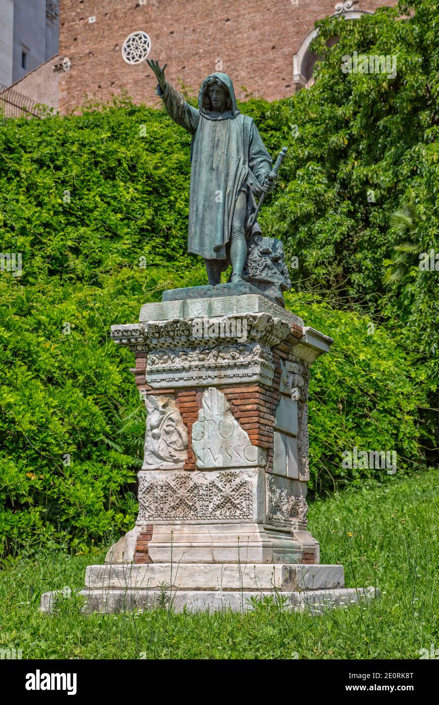 Girolamo Masini (1840–1885) Monument to Cola di Rienzo on the side of ...