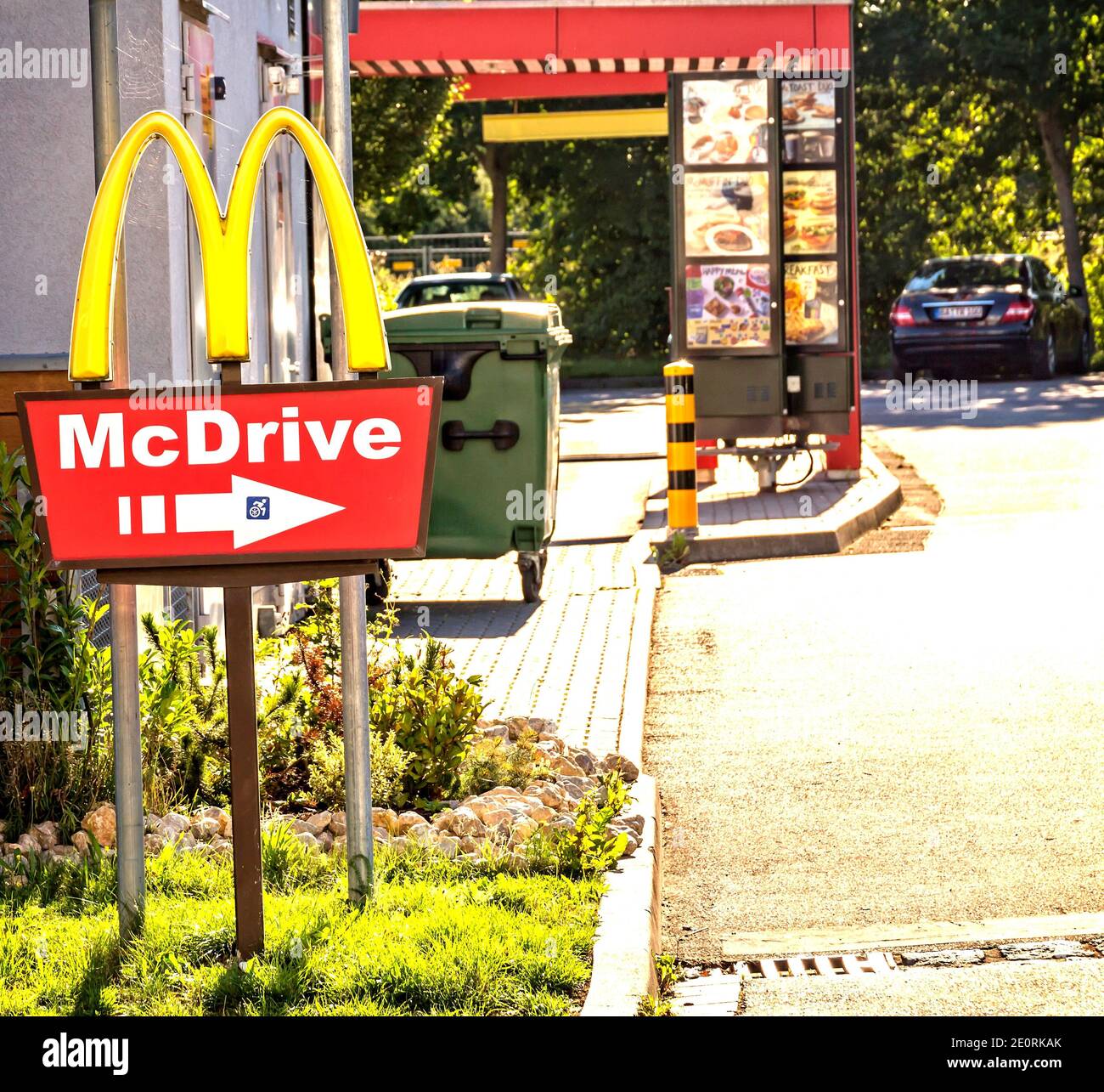 Herzogenaurach, Germany : sign of McDonalds and McDrive. McDonalds is a ...