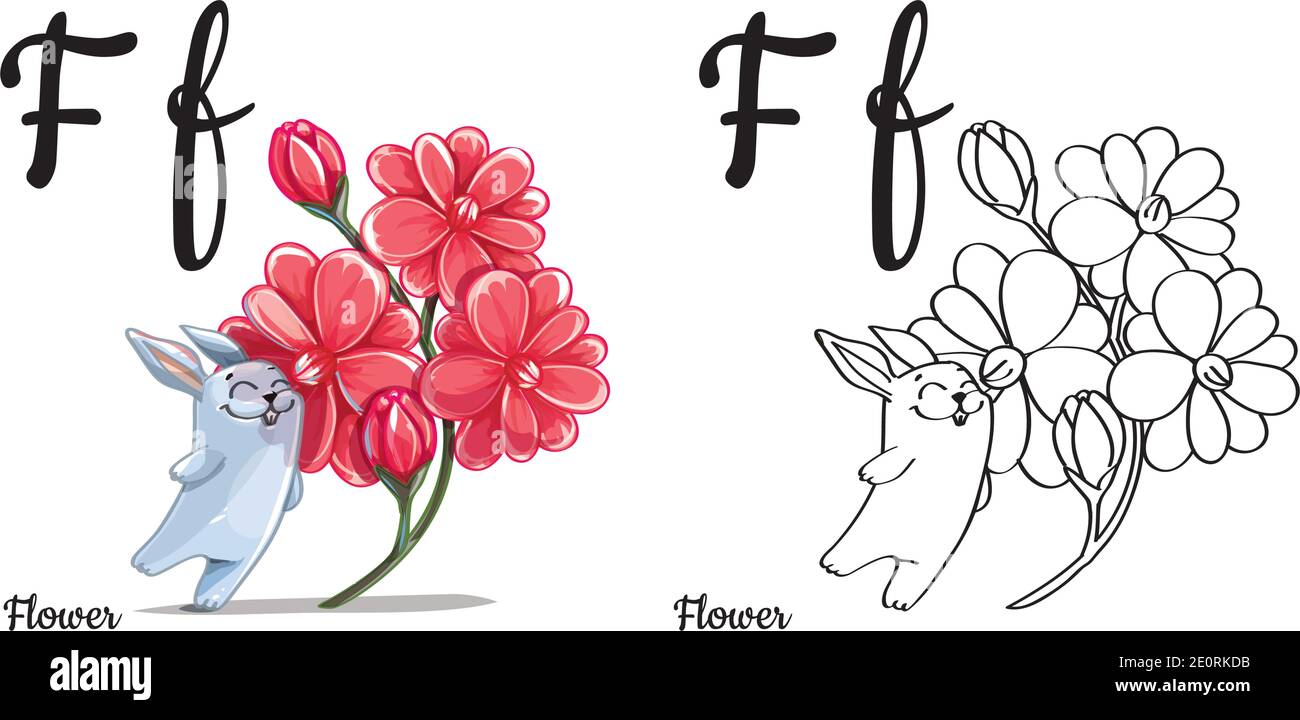 Flower kids book coloring Cut Out Stock Images & Pictures - Alamy