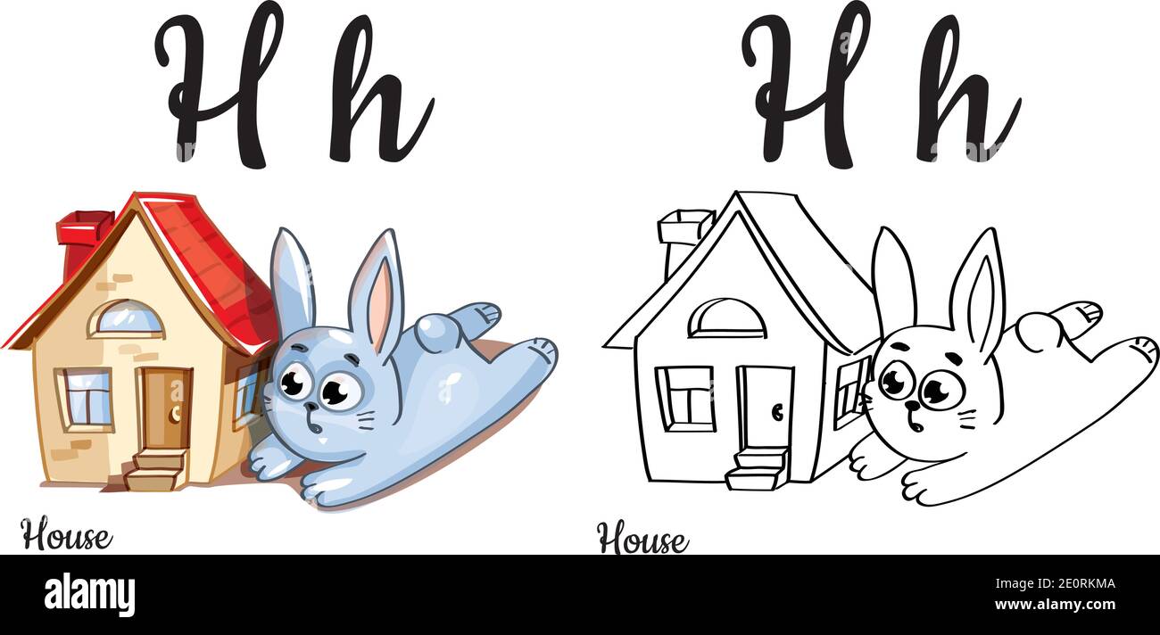 House. Vector alphabet letter H, coloring page Stock Vector Image & Art ...