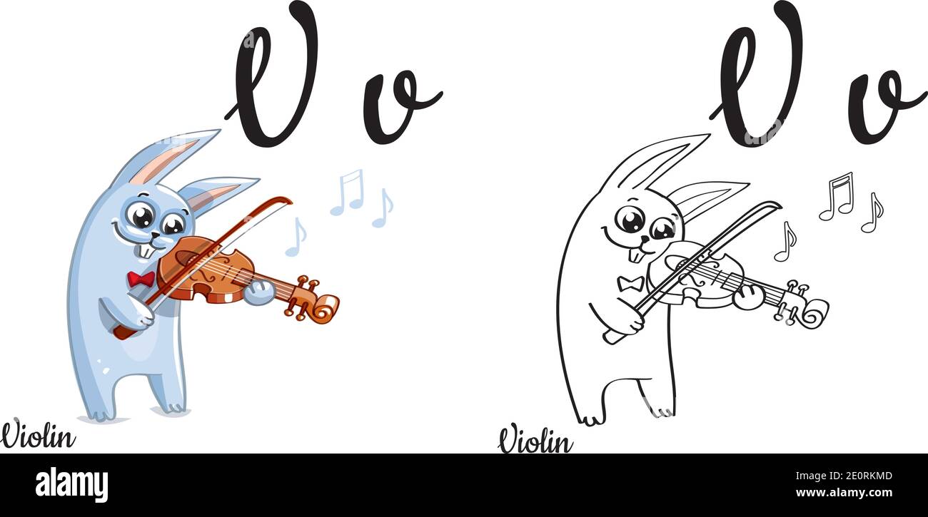Vv Violin Coloring Pages