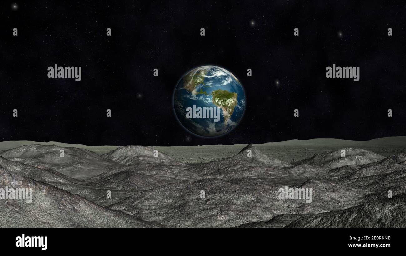 Digital Illustration Of The Rising Earth Stock Photo - Alamy