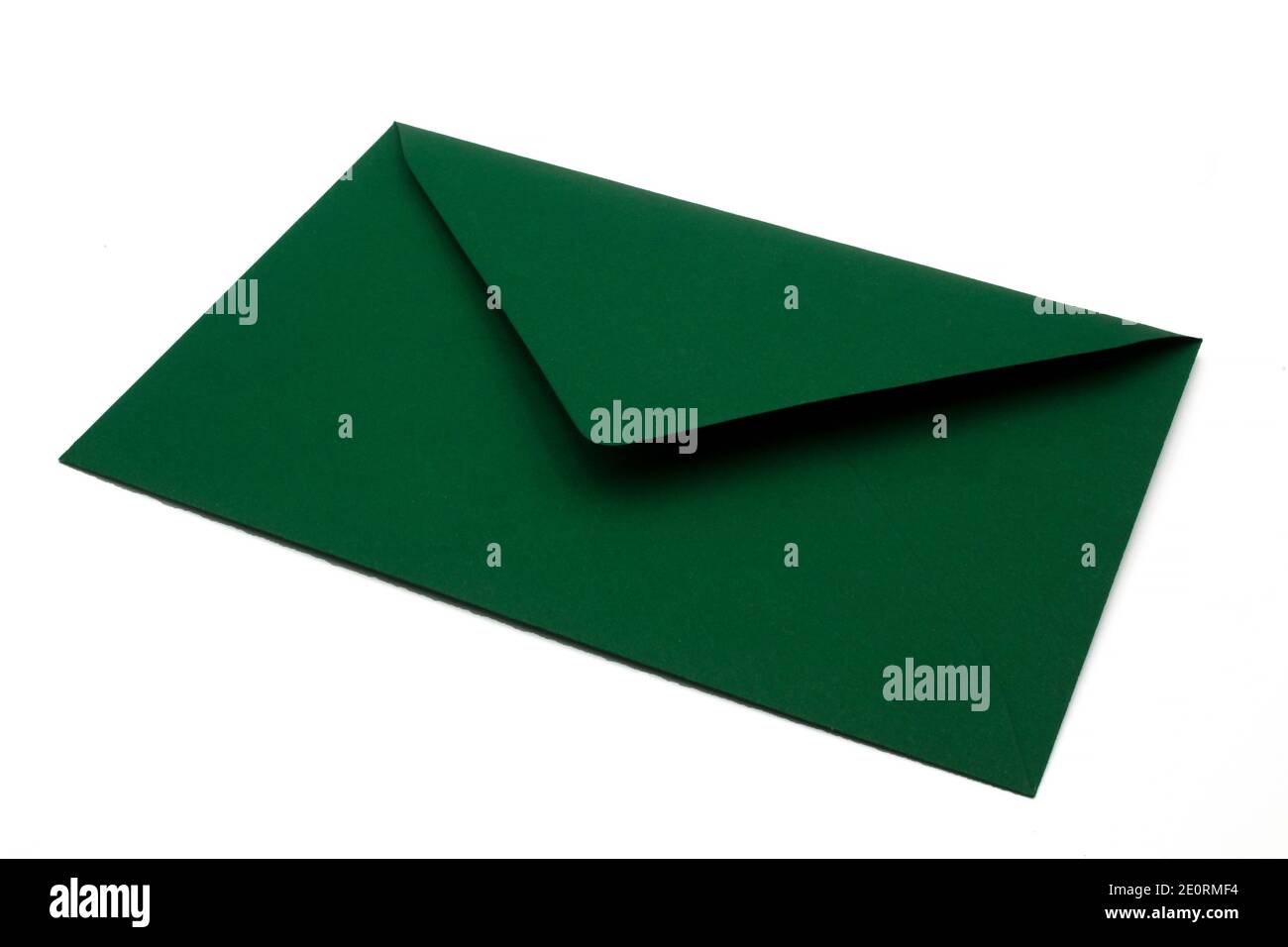 Green envelope isolated on white background Stock Photo - Alamy