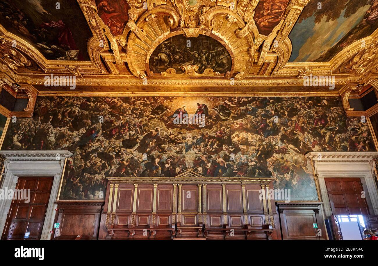 magnificent Hall of the Great Council (Sala del Maggior Consiglio) with ...