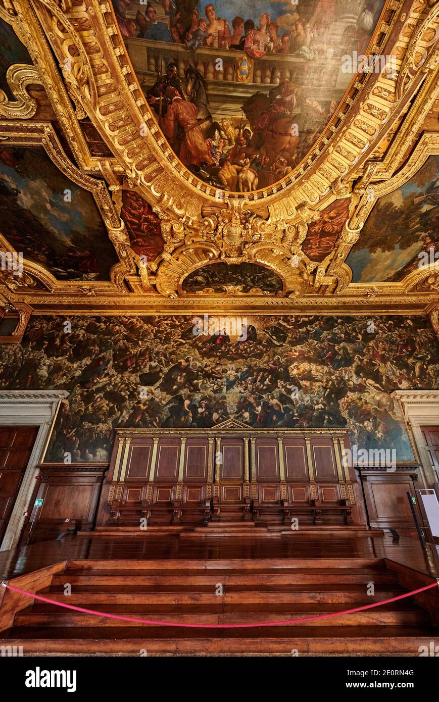 magnificent Hall of the Great Council (Sala del Maggior Consiglio) with ...