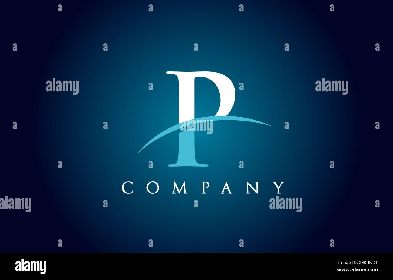 P alphabet letter logo icon for company in blue and white colour ...