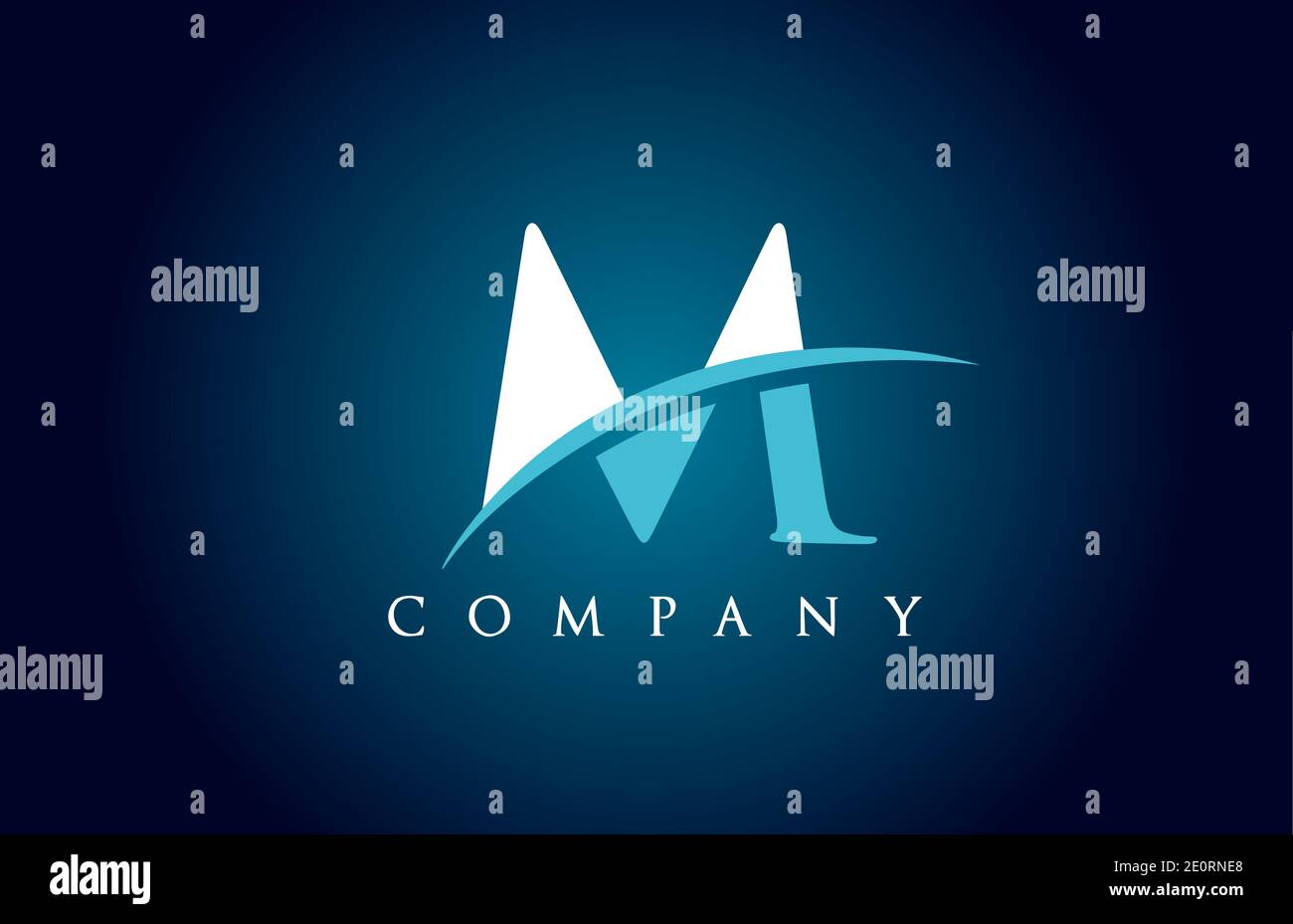 M alphabet letter logo icon for company in blue and white colour ...