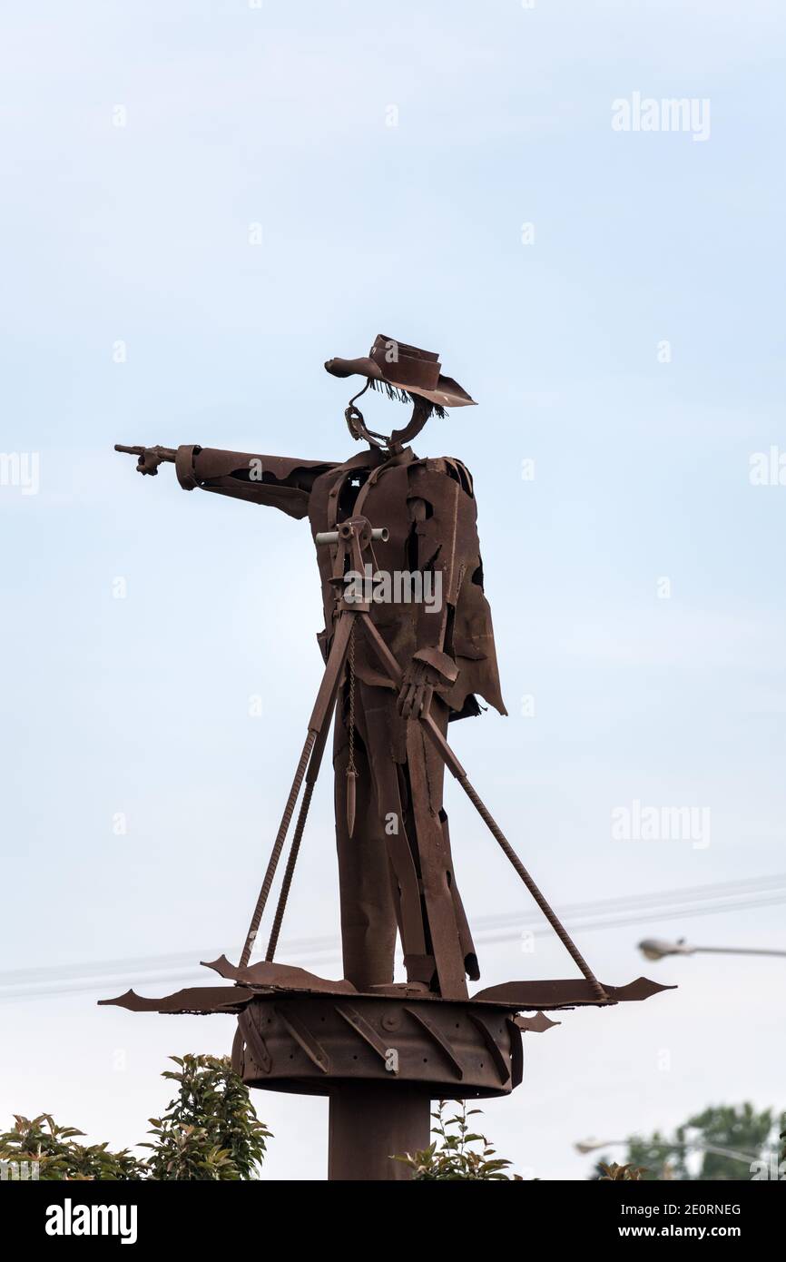 The Surveyor Statue at Mile Zero on the Alaska Highway in Dawson Creek ...
