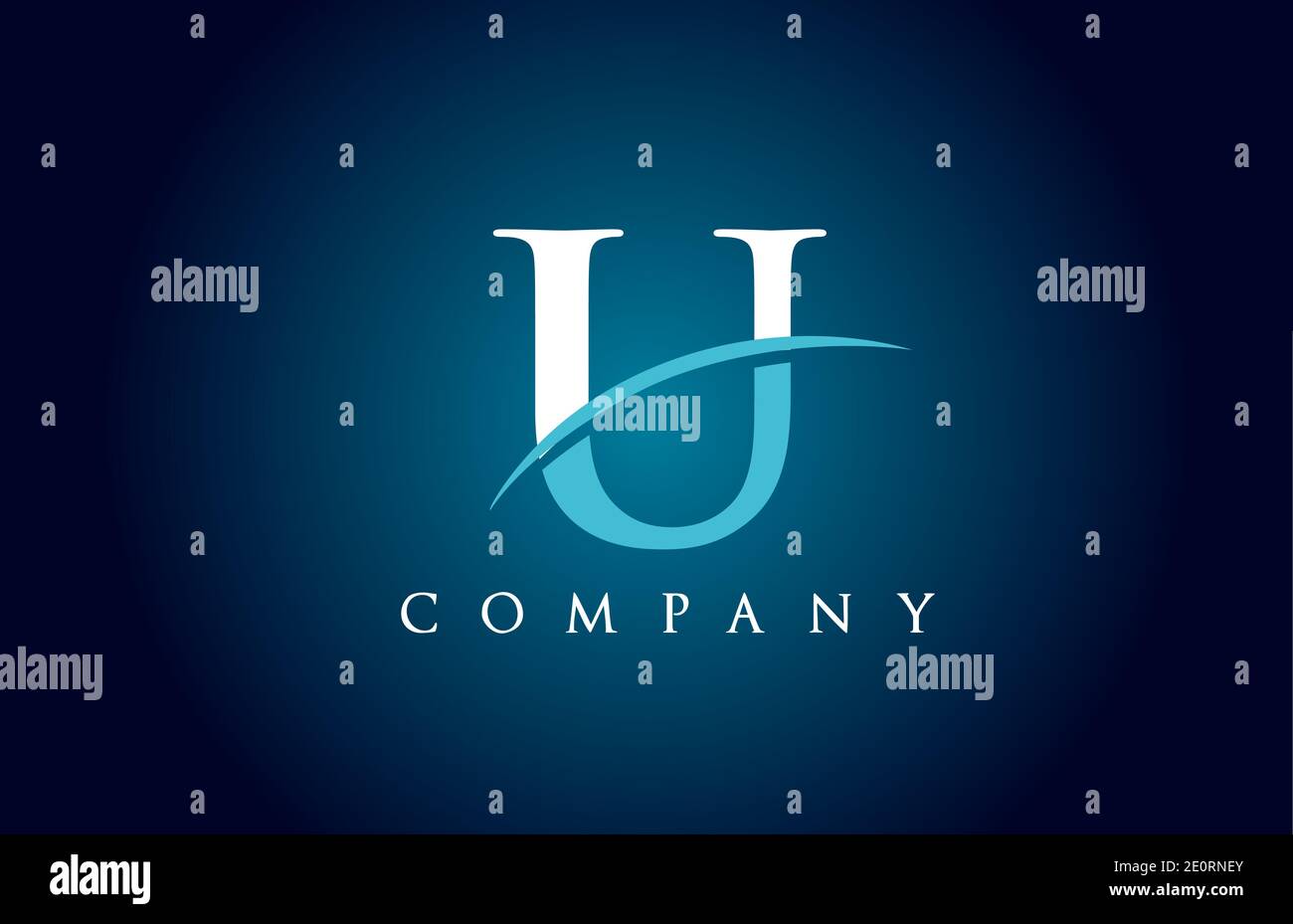 U alphabet letter logo icon for company in blue and white colour ...