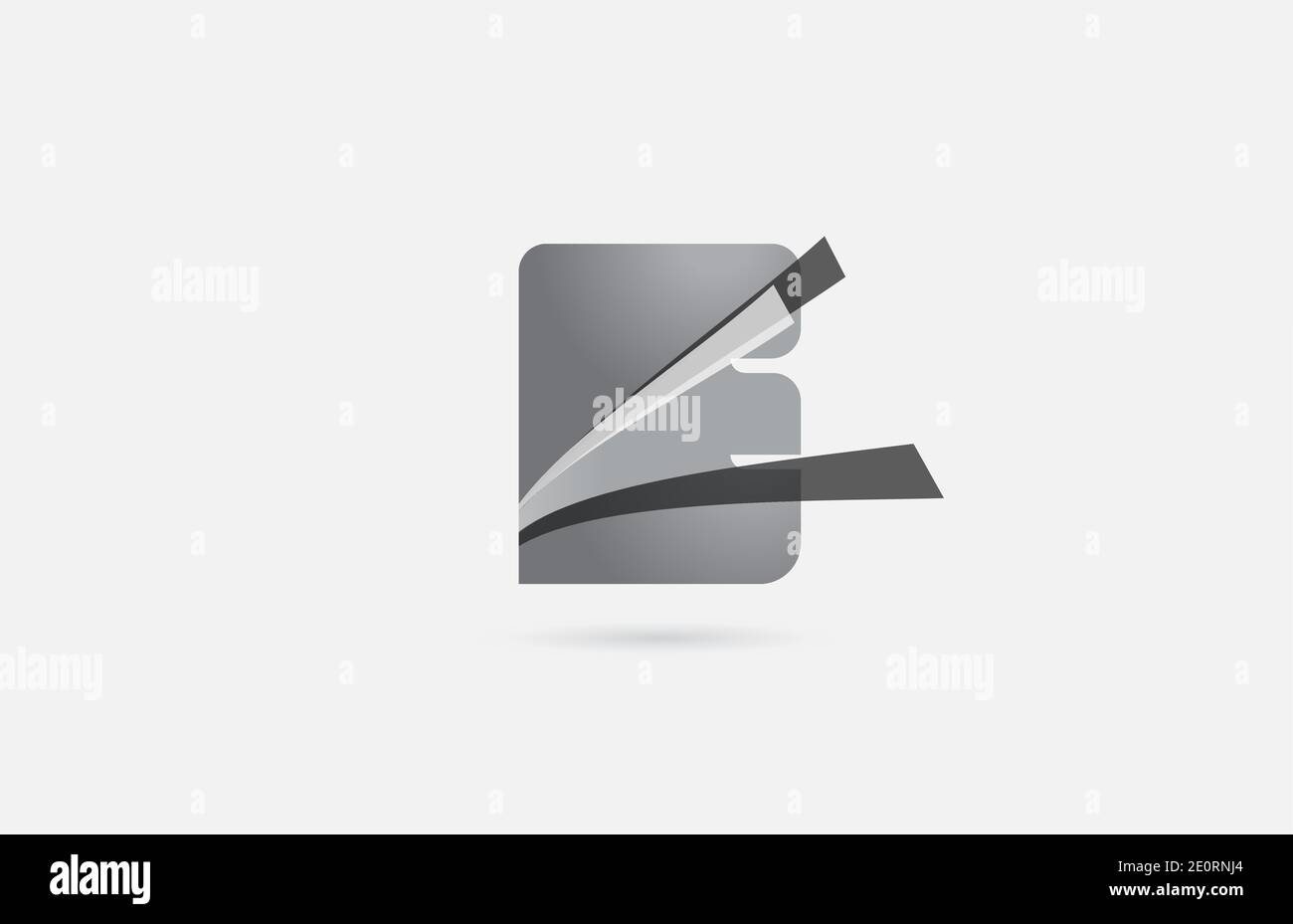 grey black E alphabet letter logo icon for company. Creative design for ...