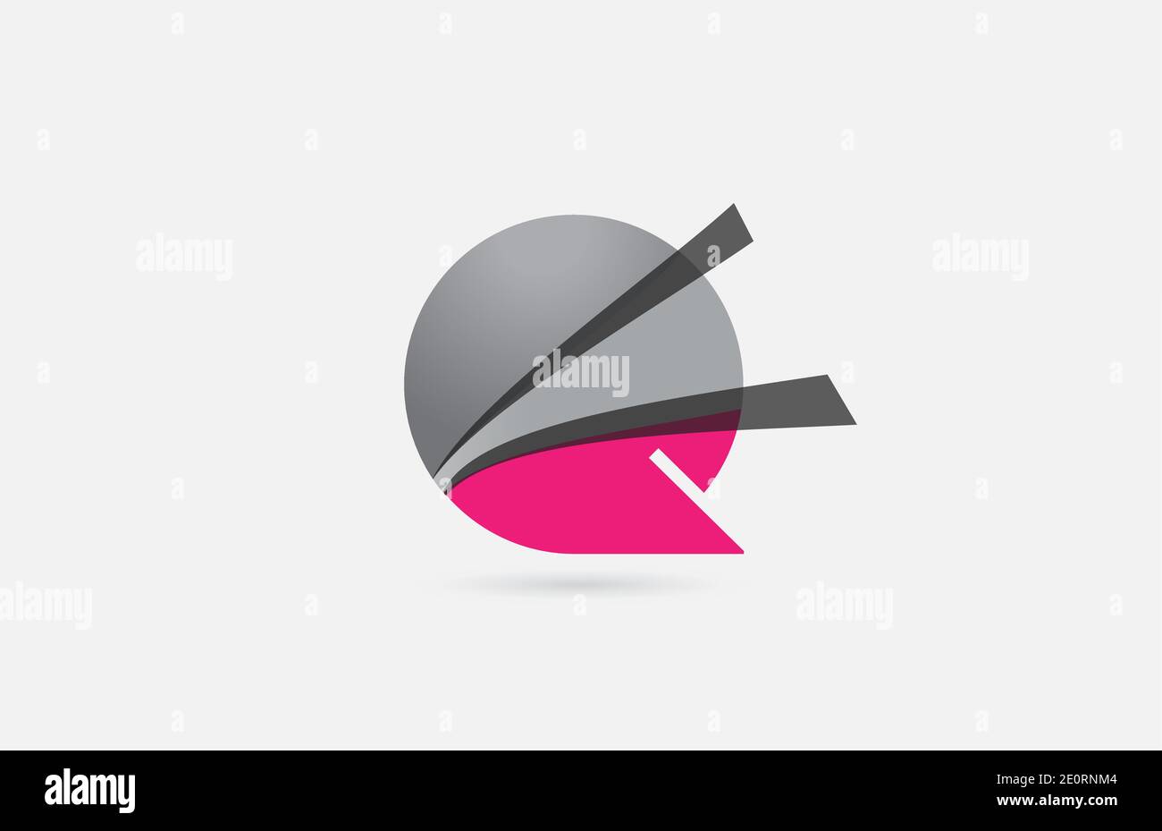 pink grey Q alphabet letter logo icon for corporate. Creative design ...