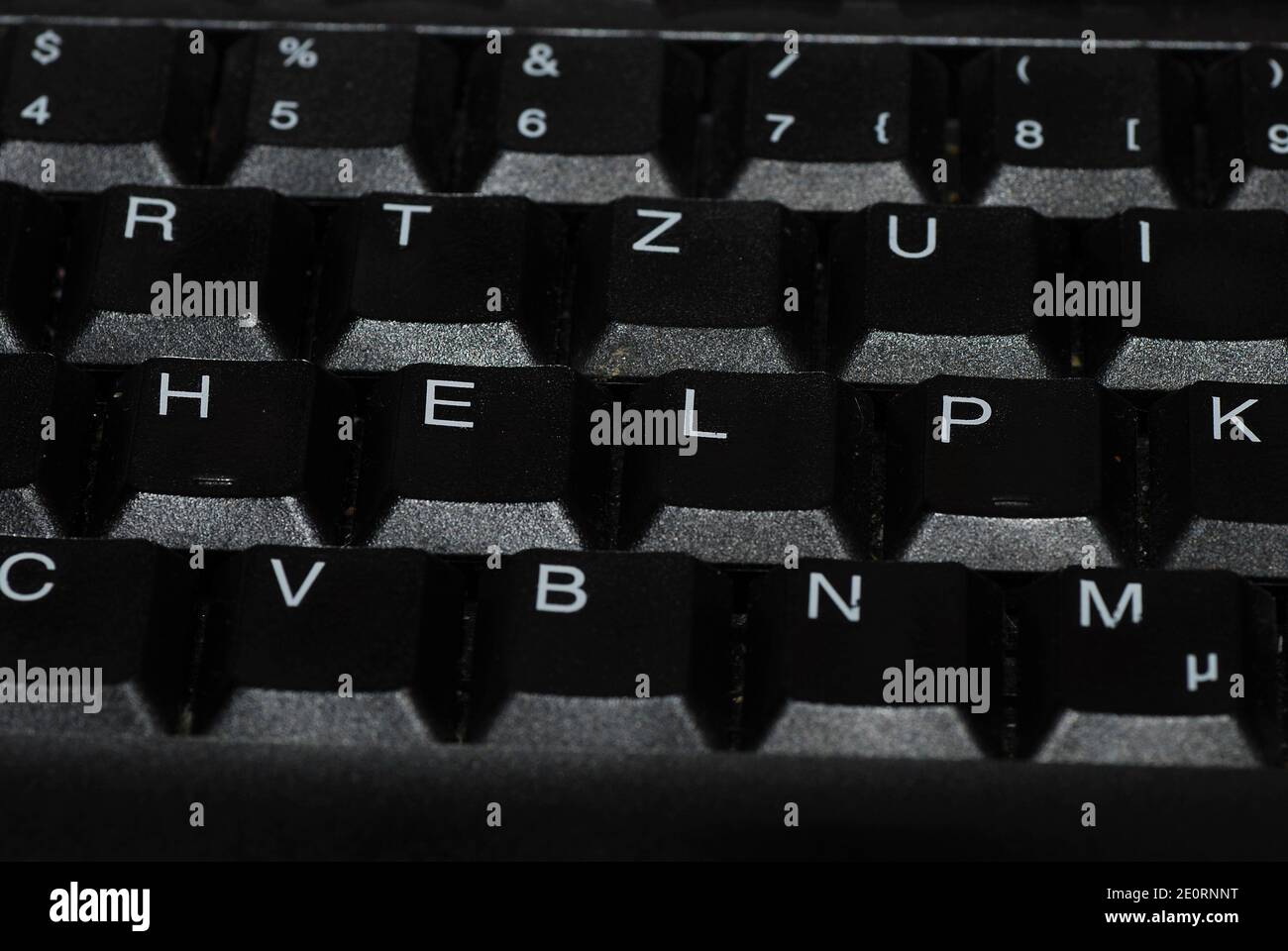 keyboard of a computer with the word help in the middle Stock Photo - Alamy