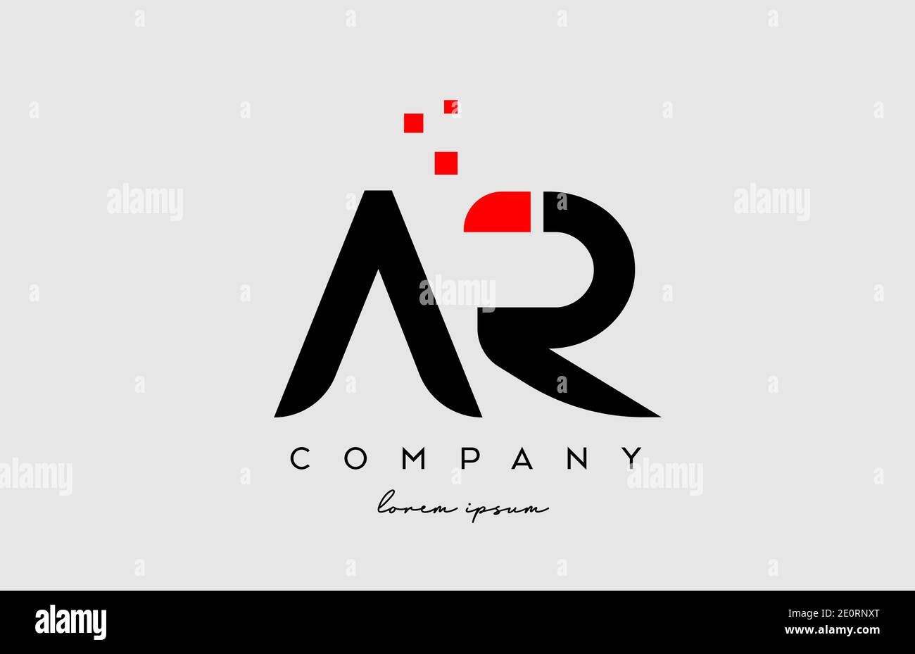 black red AR A R alphabet letter logo icon combination. Design for ...