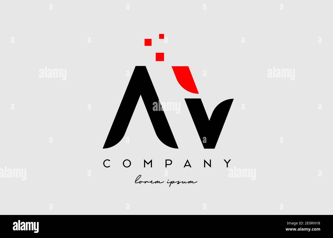 black red AV A V alphabet letter logo icon combination. Design for ...