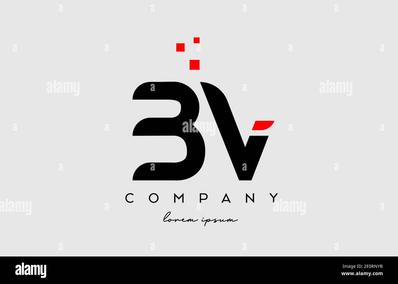 black red BV B V alphabet letter logo icon combination. Design for ...