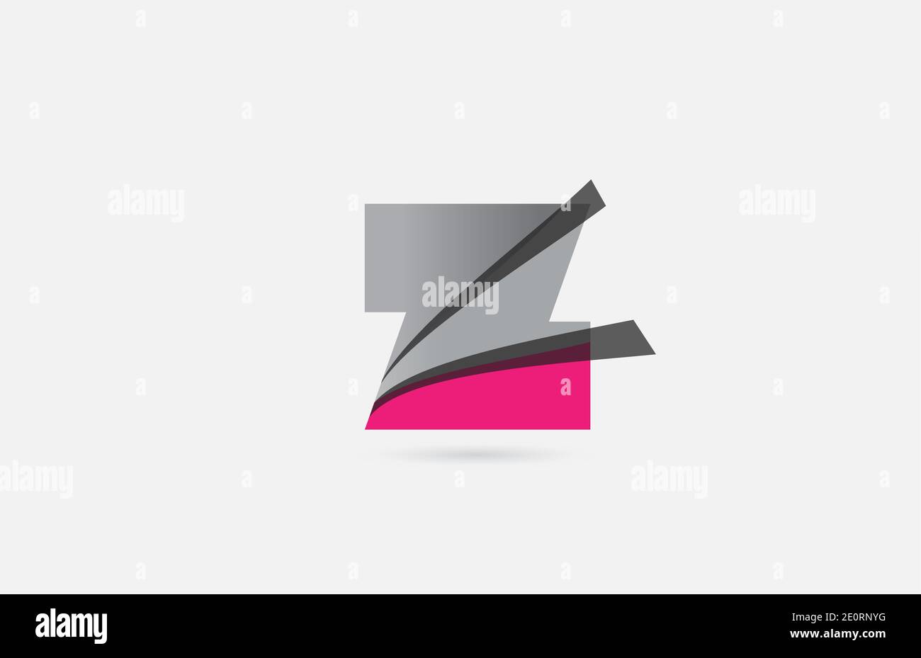 pink grey Z alphabet letter logo icon for corporate. Creative design ...