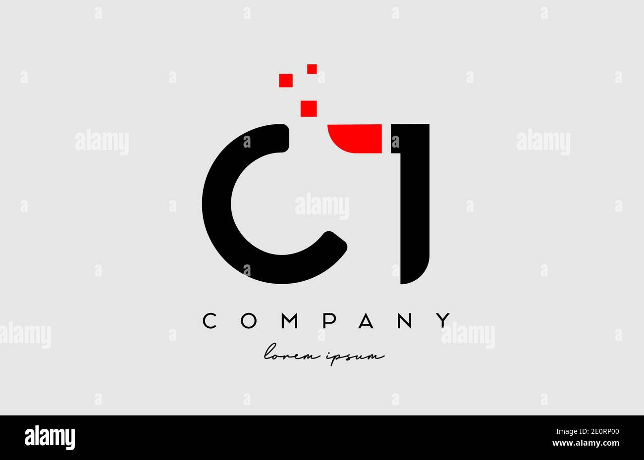 black red CT C T alphabet letter logo icon combination. Design for ...