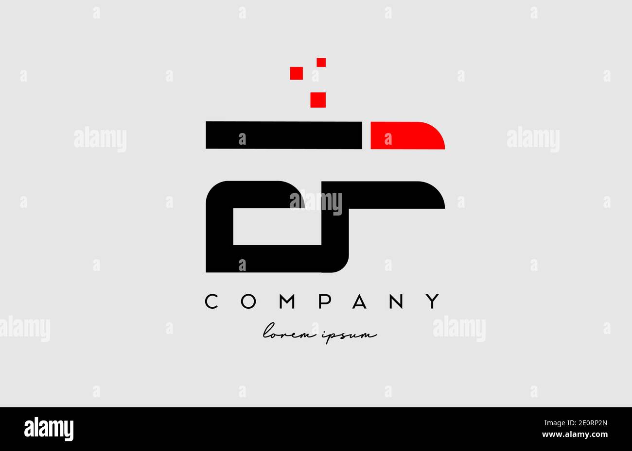 black red EF E F alphabet letter logo icon combination. Design for ...