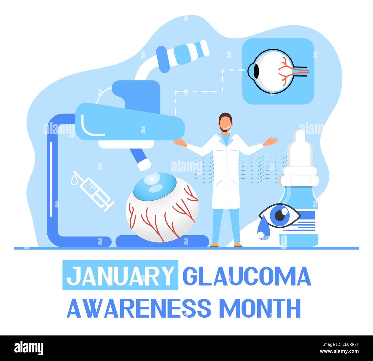 Glaucoma Awareness Month is celebrated in USA in January. Lenticular ...