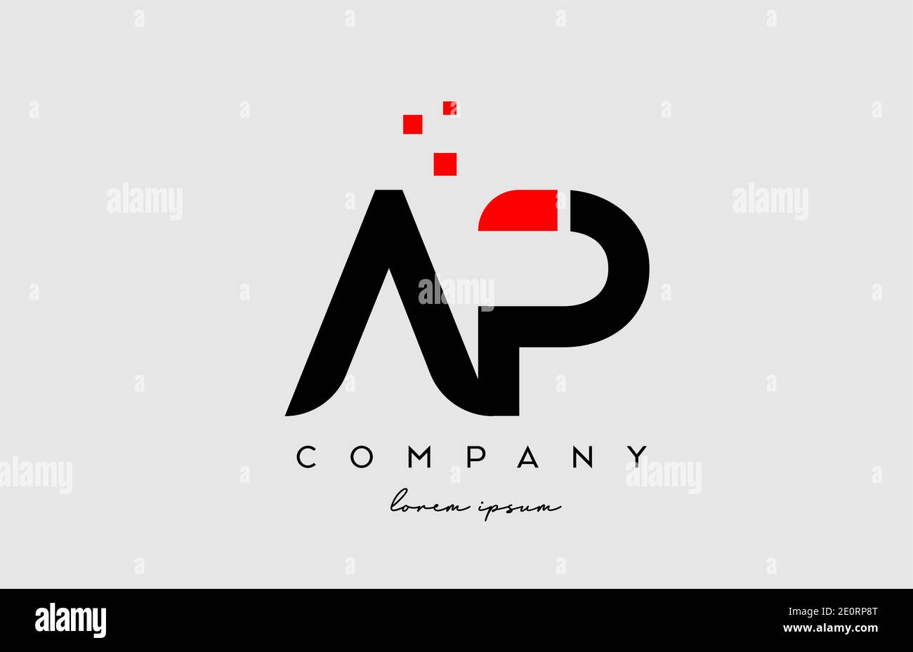 black red AP A P alphabet letter logo icon combination. Design for ...