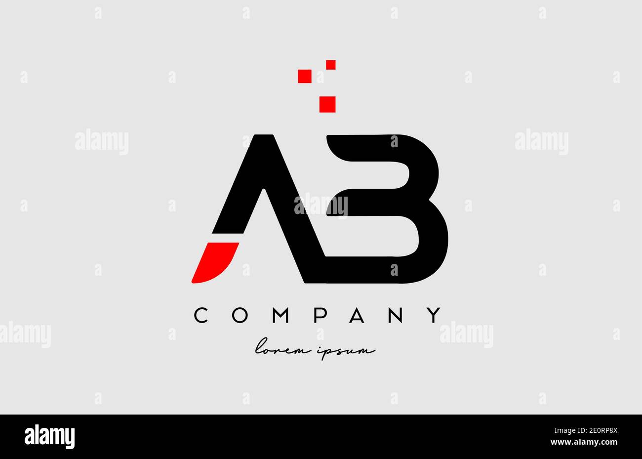black red AB A B alphabet letter logo icon combination. Design for ...