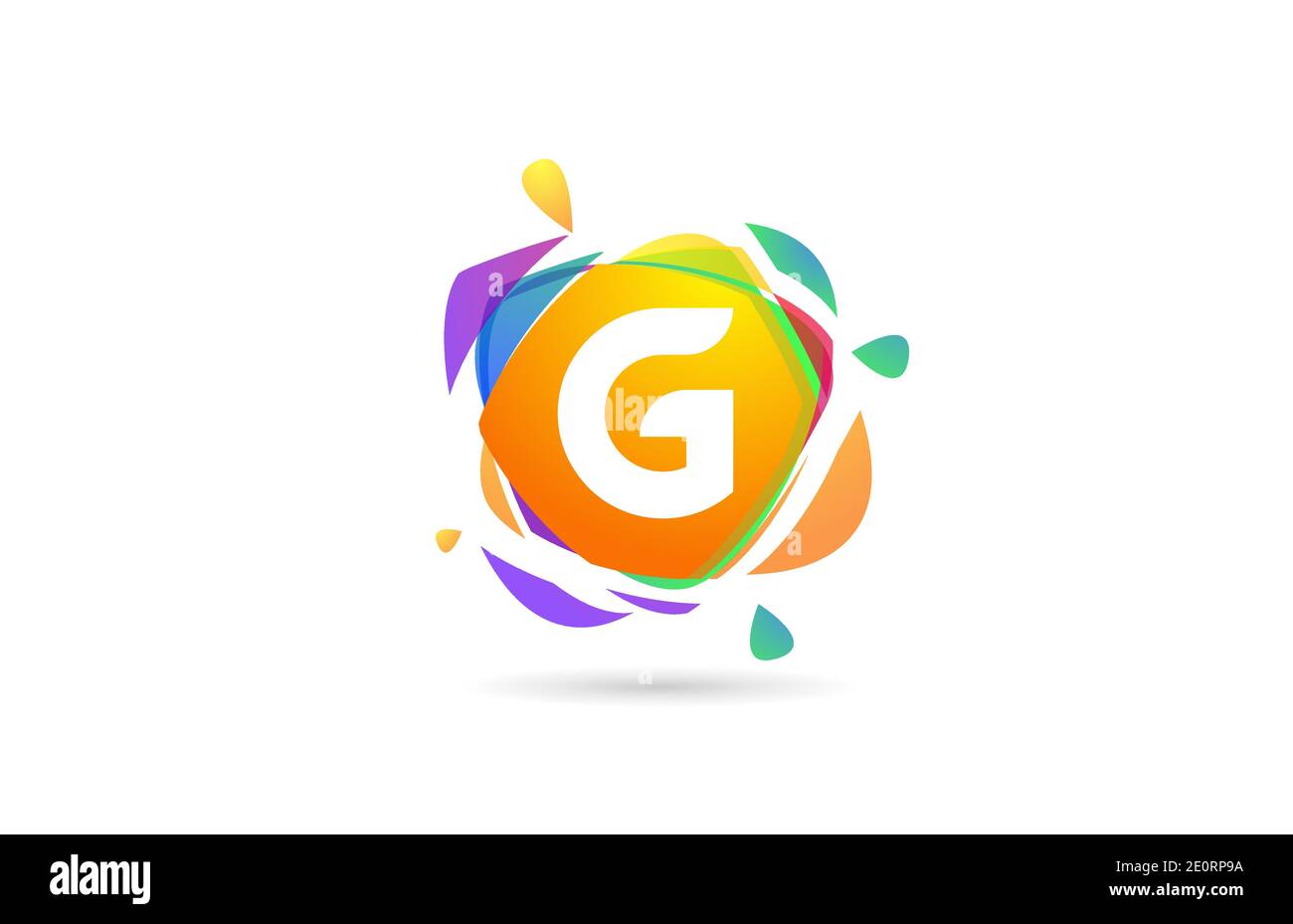 G colored alphabet letter logo icon. Creative template design with ...