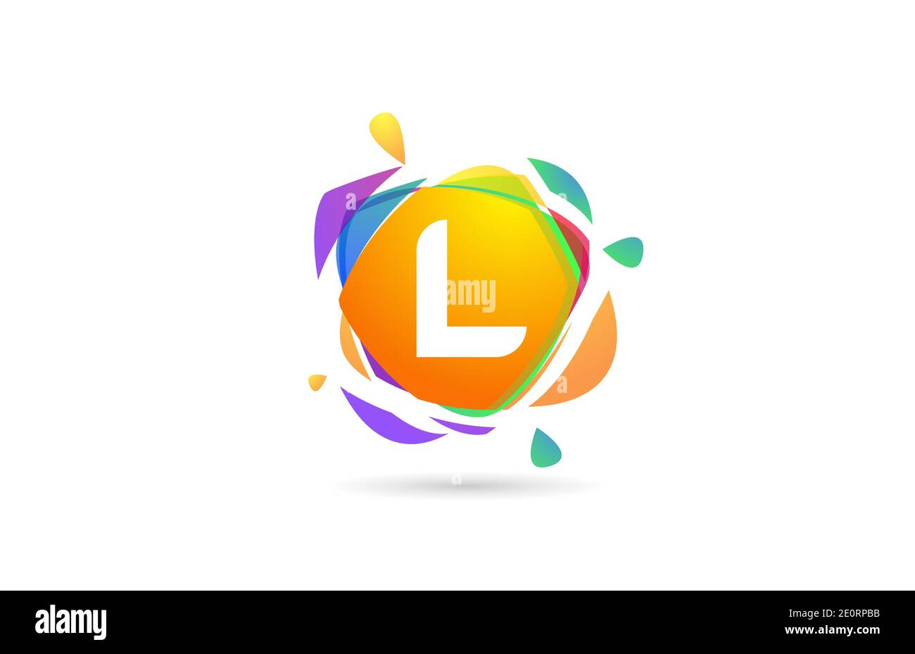 L colored alphabet letter logo icon. Creative template design with ...