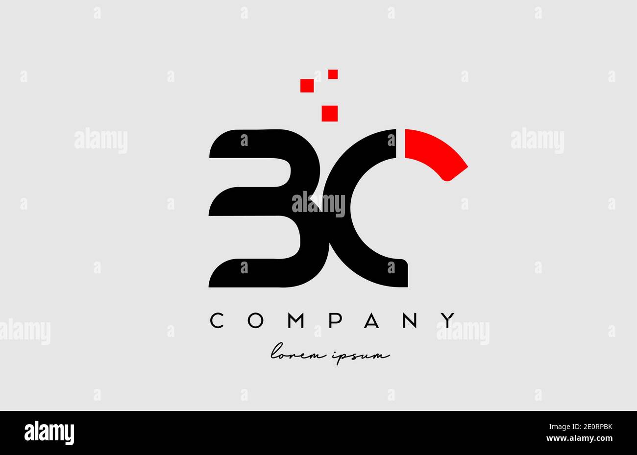 black red BC B C alphabet letter logo icon combination. Design for ...