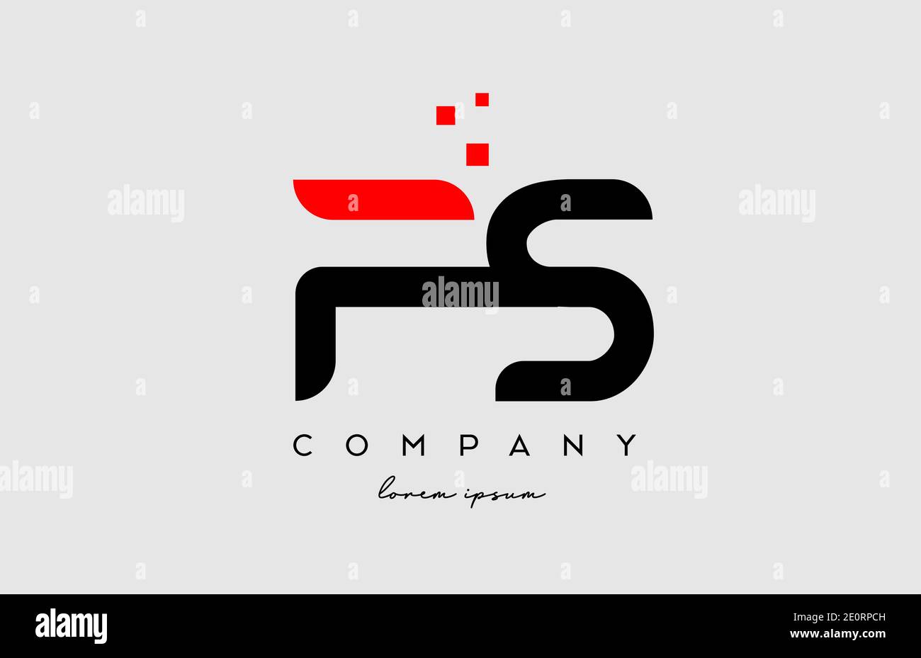 black red FS F S alphabet letter logo icon combination. Design for ...