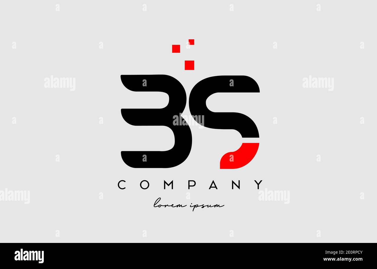 black red BS B S alphabet letter logo icon combination. Design for ...