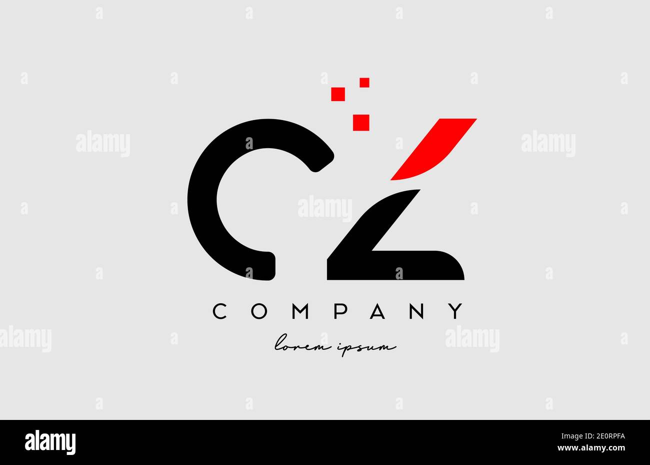 black red CZ C Z alphabet letter logo icon combination. Design for ...