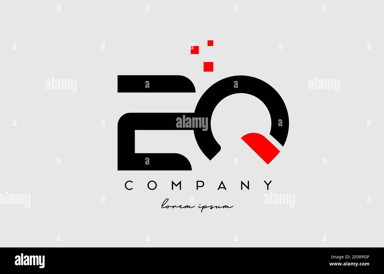 black red EQ E Q alphabet letter logo icon combination. Design for ...